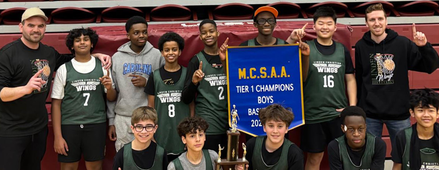 Grade 7-8 Basketball Champions and Finalists - Linden Christian School